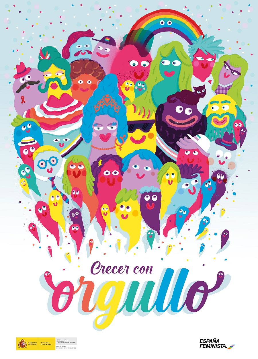 El Ministerio de Igualdad presenta el cartel “Crecer con Orgullo” para visibilizar la diversidad ...